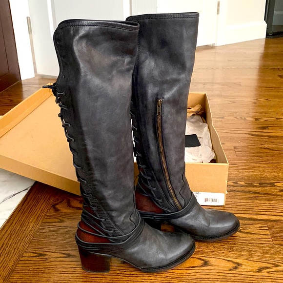 Freebird by Steven | Shoes | Gently Used Freebird Coal Lace Up Boots Ox Blood Leather On The ...